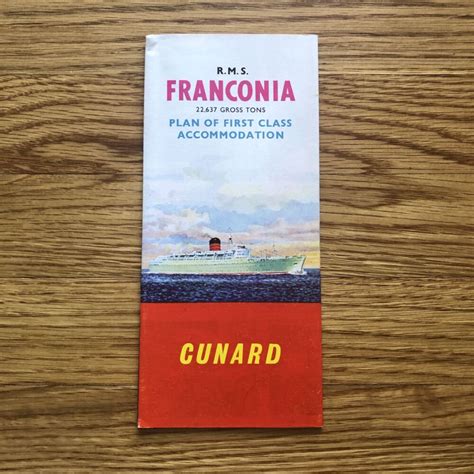 Franconia 1963 Deck Plan First Class Luxury Liner Row