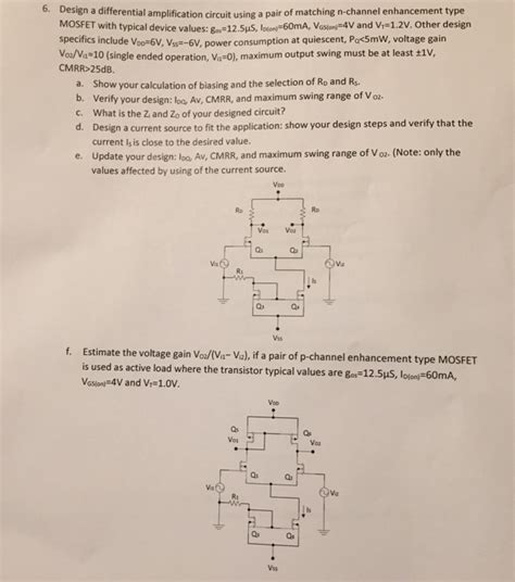 Solved Design A Differential Amplification Circuit Using A