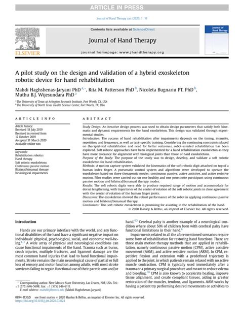 10 1016@j JHT 2020 03 024 | PDF | Robotics | Actuator