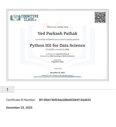 Ved Parkash Pathak On Linkedin I Am Certified In Python By Ibm A
