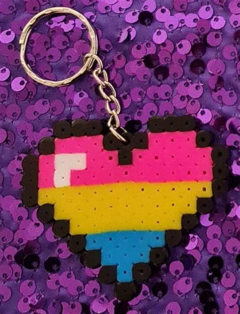 Lgbtq Pride Flags Heart Shaped Perler Bead Keychains Etsy