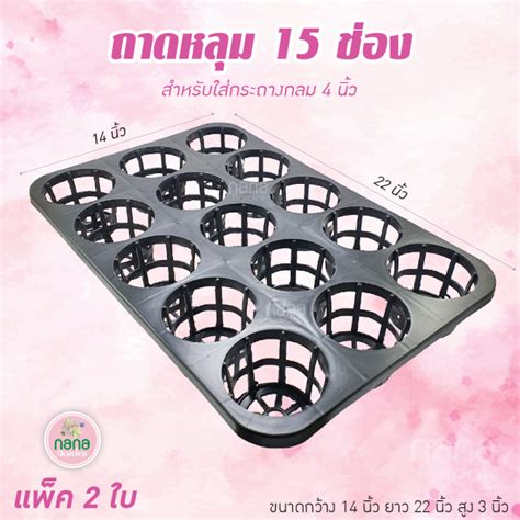 ถาดหลุม 15 ช่อง สำหรับกระถางกลมขนาด 4 นิ้ว ใส่กระถางต้นไม้ แพ็ค 2 ใบ