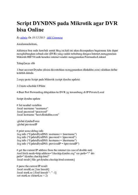 Doc Script Dyndns Pada Mikrotik Agar Dvr Bisa Online