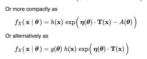 Or more compactly as fX xθ h x exp η θ T x A θ Chegg com