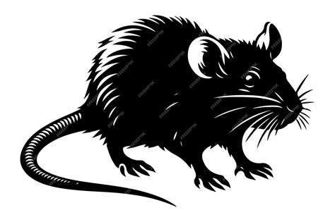 Rat Vector Silhouette Premium Ai Generated Vector