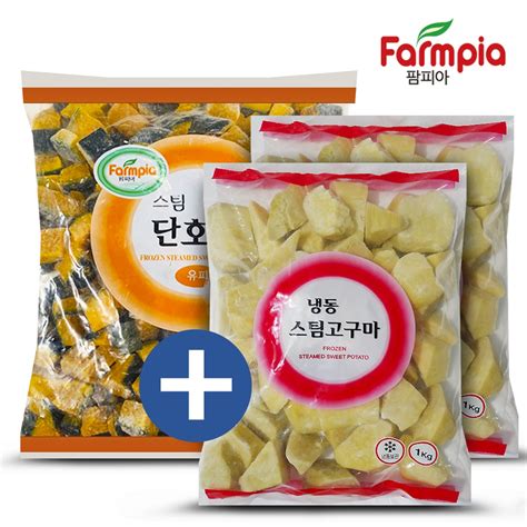 냉동 스팀 단호박 유피 2kg스팀 고구마 1kgx 2팩식단한끼채식팜피아 홈플러스 택배배송