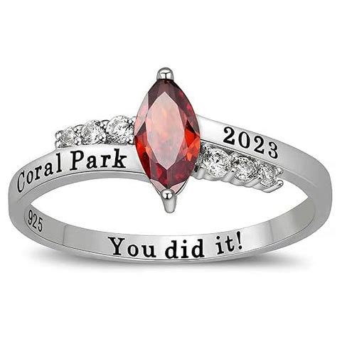 Personalized Customized Sterling Silver Womens Ladies High School