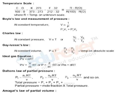 Gaseous State Revision Note For JEE Mains NEET Entrance Exam