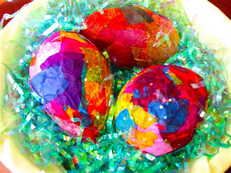 The Chocolate Muffin Tree Tissue Paper Mache Easter Egg Sculptures