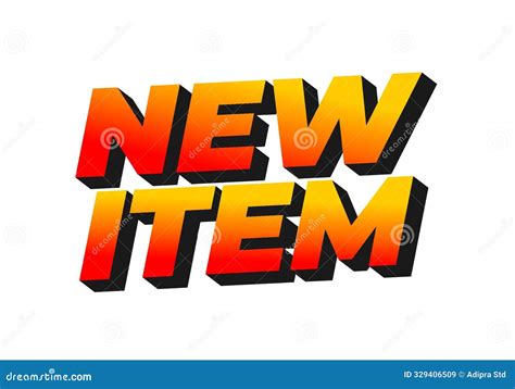 New Item Text Effect In 3d Style For Print Ad Purpose Stock Vector