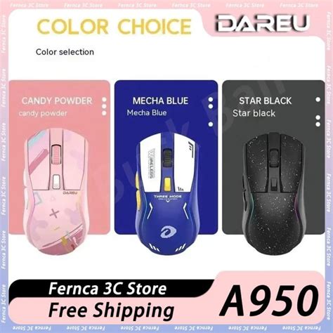 Dareu A950 Mouse Tri Mode Wireless Bluetooth Mecha Mouse Lightweight Gamer For Computer Pc