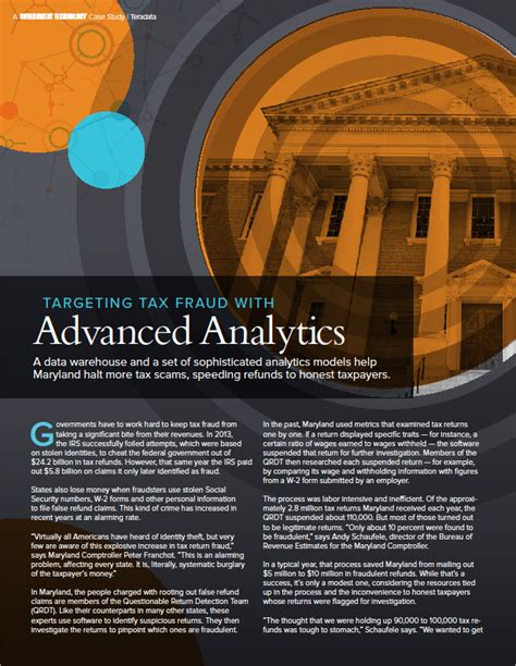 Targeting Tax Fraud With Advanced Analytics