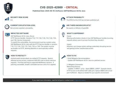 🚨 cve 2025 42989 sap netweaver as for java critical 🚨 vulns space