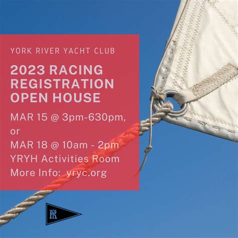2023 Racing Registration Open House II York River Yacht Club