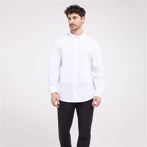 Camisa Para Hombre Print Hojas Ostu