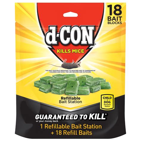 D Con Refillable Corner Fit Mouse Bait Station 1 Trap 18 Baits