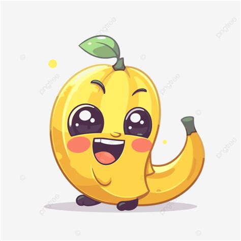 Pisang Lucu Stiker Clipart Ilustrasi Vektor Pisang Lucu Dalam Resolusi
