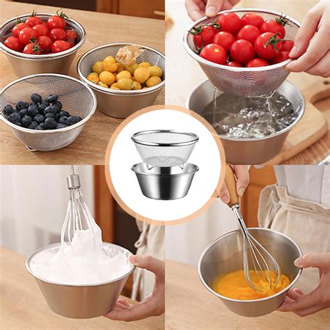 304 Stainless Steel Colander Mini Strainer With Mixing Bowl Small