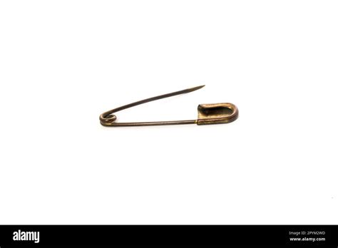 A Closeup Of An Old And Rusty Safety Pin Isolated On White Background Stock Photo Alamy