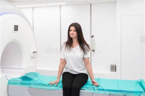 Female Patient Undergoing Mri Magnetic Resonance Imaging In Hospital