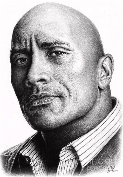 Dwayne The Rock Johnson By Andrew Read Pencil Portrait Portrait
