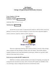 CEIS Lab 3 Docx Lab Report DeVry University College Of Engineering And Information Sciences