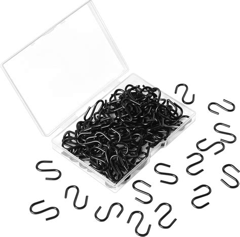 Sakrnic 1 Inch Black S Hooks 100 Pack Mini S Hooks For