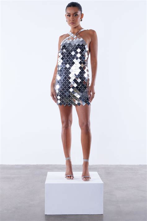Disco Lover Mirror Mini Dress Silver Fashion Nova Luxe Fashion Nova