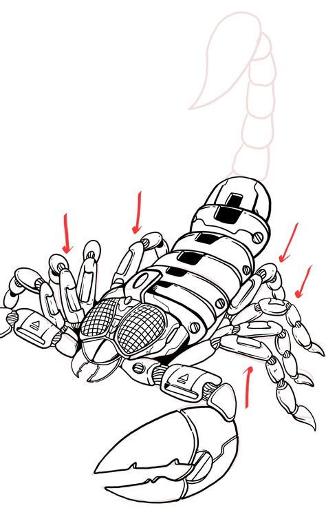 Cara Menggambar Robot Scorpion Digiblon