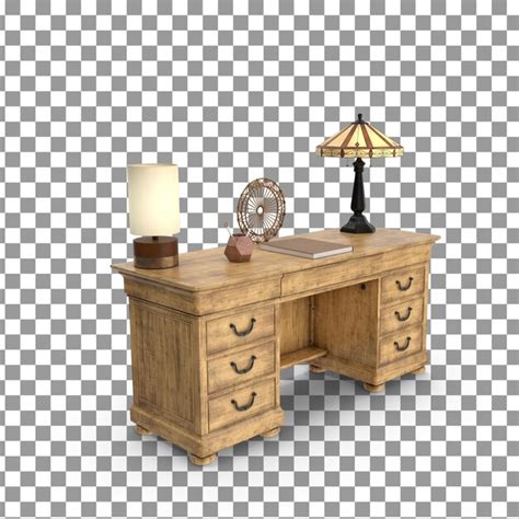 ПСД Офис стол набор изолирован на прозрачном фоне Премиум Psd Файл
