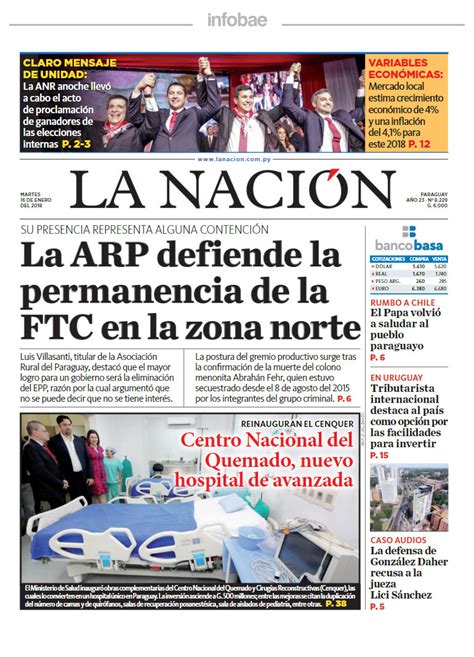 La Nación Paraguay 16 De Enero De 2018 Infobae
