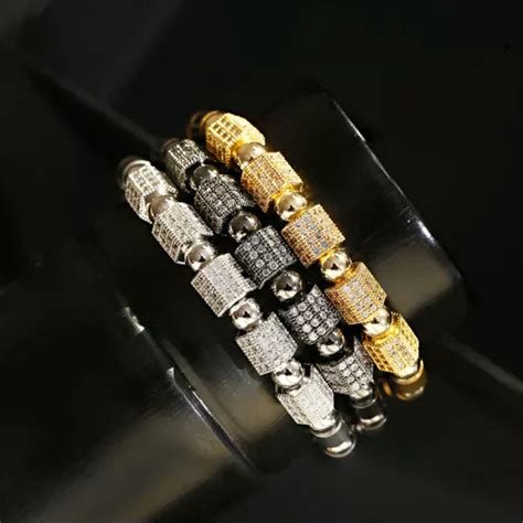 Eoemy Luxury Multi Styles Men Women Micro Pave Cz Crown Copper Bead