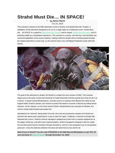 Strahd Must Die In Space施特拉德必须死于太空！） Pdf Dungeons And Dragons