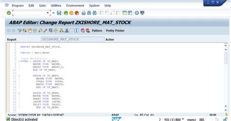 ️ abap classical report with material stock a venkata kishore