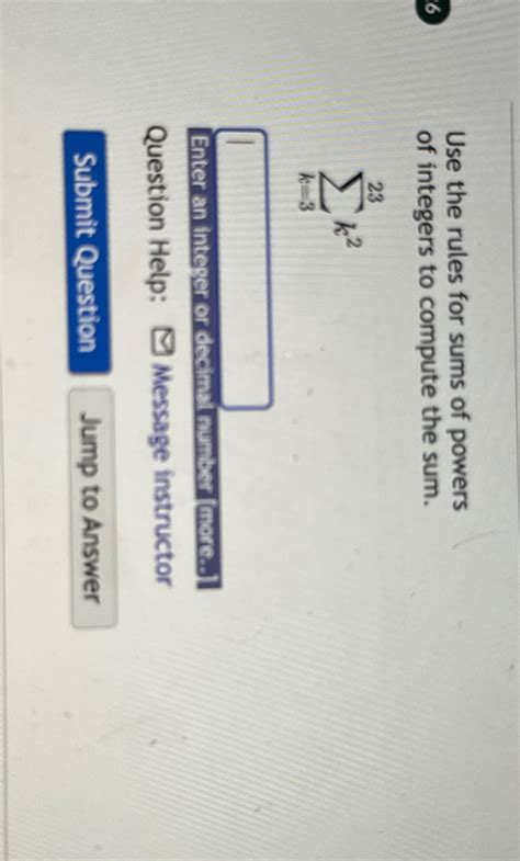 Solved Use The Rules For Sums Of Powers Of Integers To