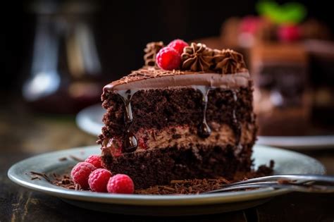 Premium Ai Image Closeup Indulgence With Chocolate Cheesecake Splendor