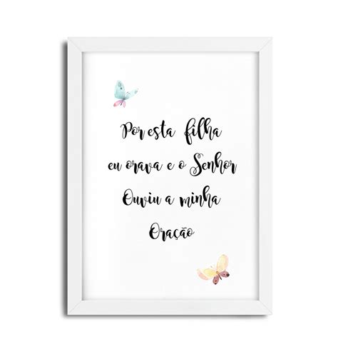 Quadro Decorativo Por Esta Filha Eu Orava 110g156 45x33
