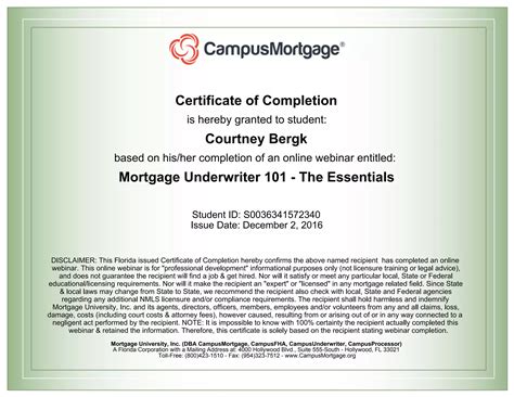 Mortgage Underwriter 101 Certification Pdf