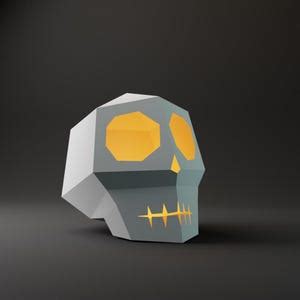 3d Papercraft Easy Halloween Skull Diy Model In Pdf Dxf And Svg Format