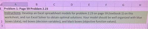 Solved Instructions Develop An Excel Spreadsheet Models For Chegg Com