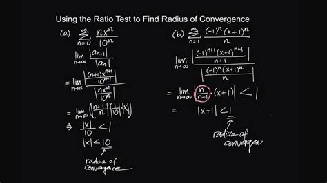 Using The Ratio Test To Find Radius Of Convergence Youtube