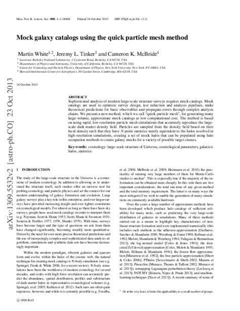 Pdf Mock Galaxy Catalogues Using The Quick Particle Mesh Method