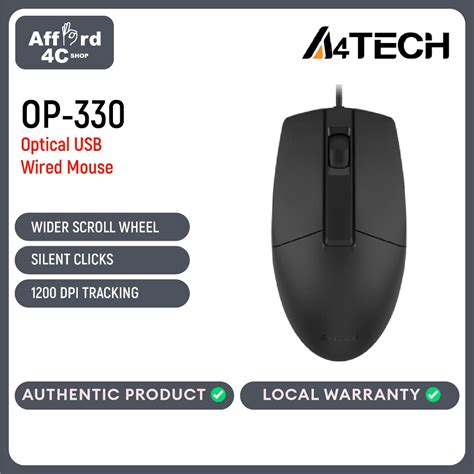 A Tech OP D Optical Wired Mouse Black USB Shopee Philippines
