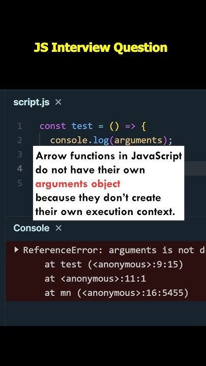 Javascript Arrow Functions Dont Have Arguments Object 90 Miss This