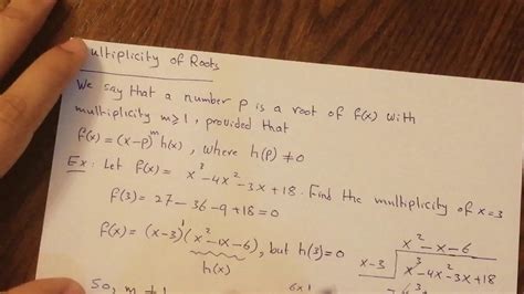 Multiplicity Of Roots Part YouTube