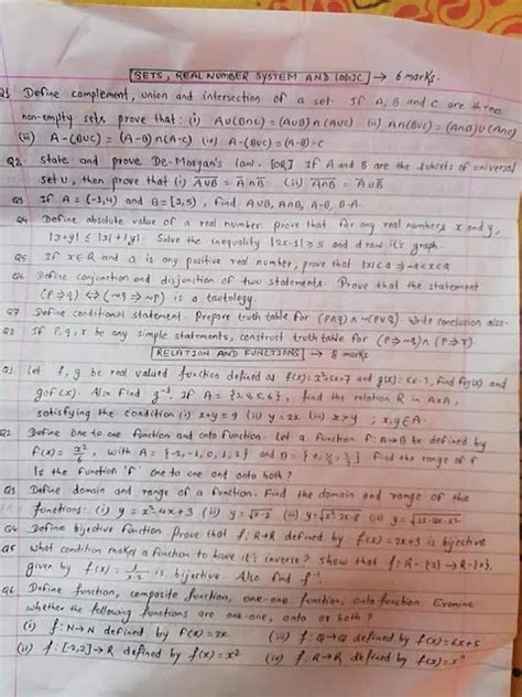 Class 11math Important Questions Questions And Solutions