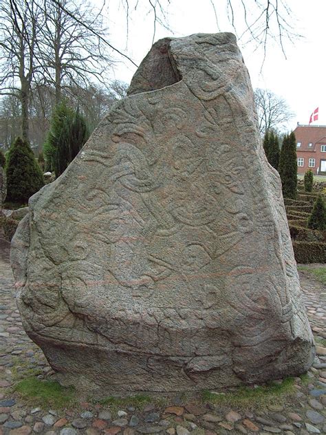 Younger Jelling Runestone Dr 42 Ingravn Runes Mythology Language