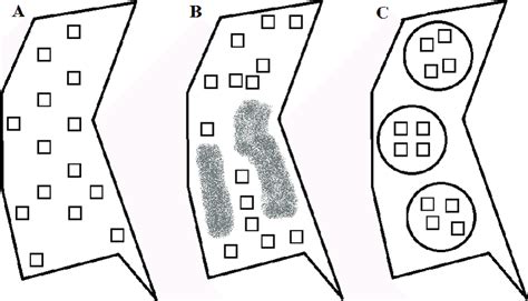 Distribution Of Samples For The Random Quadrats Method A Even Spaced Download Scientific