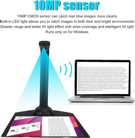 Document Camera Scanner 10mp Cmos A3 A4 Book Document Scanner With Led