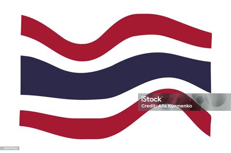 Flag Of Thailand Thai National Symbol In Official Colors Template Icon Abstract Vector